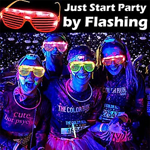 36 Pack LED Glasses New Years Eve Party Supplies Glow In The Dark for Kids Adult Rave Neon Flashing Sunglasses Glow Sticks Glasses New Years Light Up Accessories for New Years Birthday Decorations