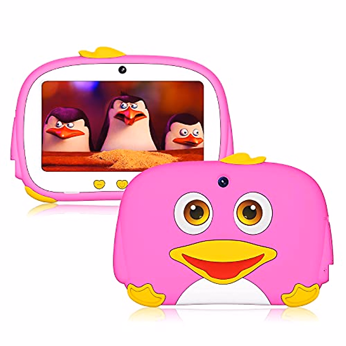 EGOTEK Penguin Android Kids Tablet, 7inch Quad Core Tablet for Kids with WiFi, Android 10 OS, Preinstalled iWawa App, 3000Mah Long Time Battery(4~5H), 2GB+32GB, 1024x600 IPS Panel. (Pink)