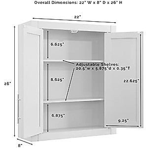 Crosley Furniture Savannah Wall Cabinet, White