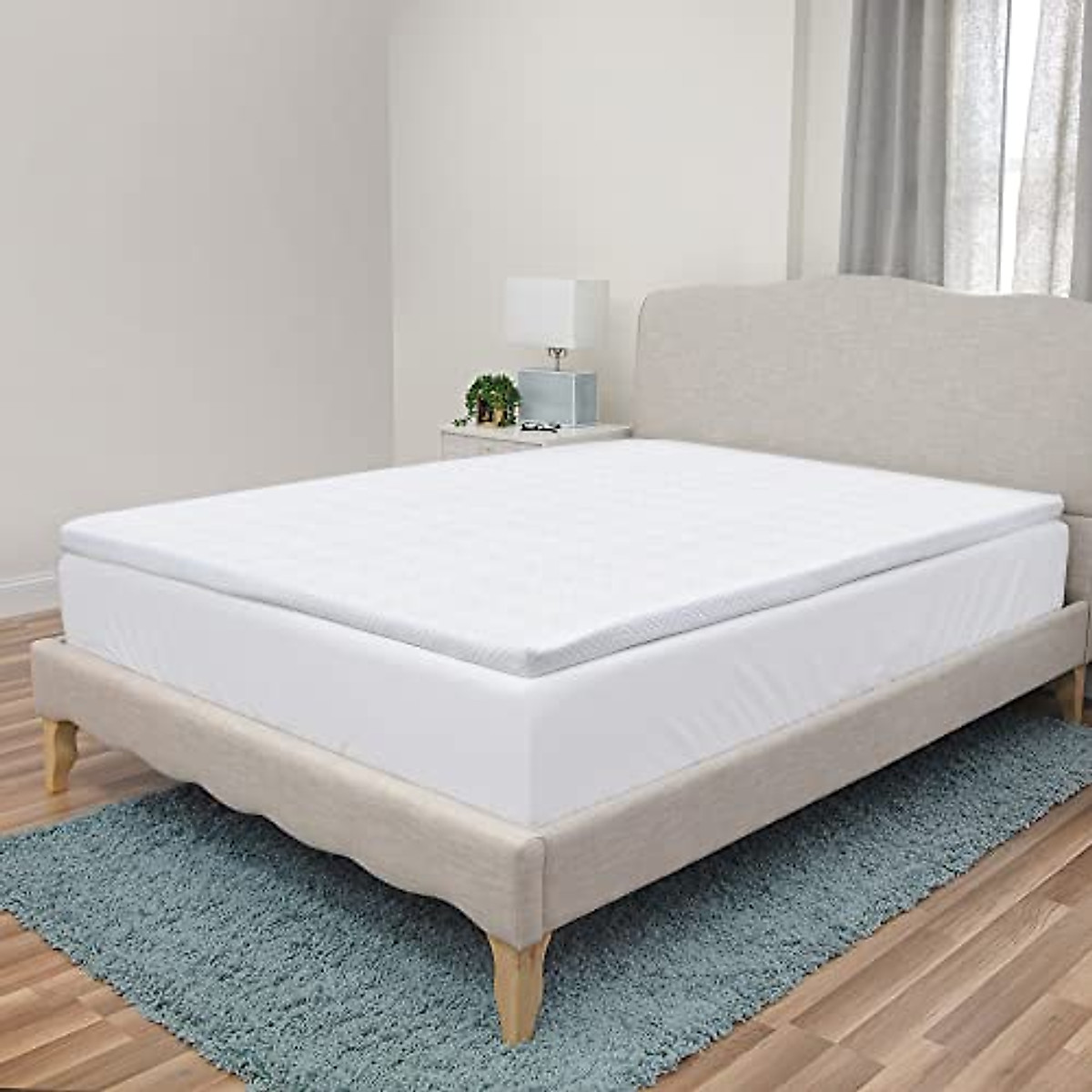 SensorPEDIC Majestic 2-Inch Gel Swirl Memory Foam Mattress Topper, Full, White
