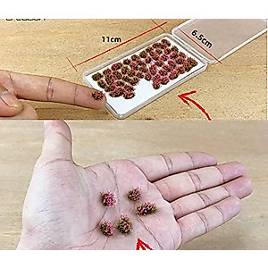 Cayway 159 PCS Static Grass Tuft Model Grass Tufts Railway Artificial Grass 3 Color Bushy Tuft Flower Cluster Vegetation Groups for DIY Architecture Building Model Train Landscape Railroad Scenery