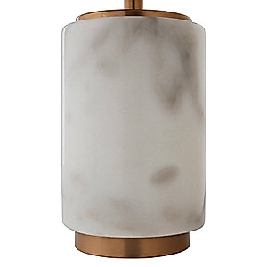 Amazon Brand - Rivet Mid Century Modern Marble and Brass Table Decor Lamp With LED Light Bulb, 14 Inches, White