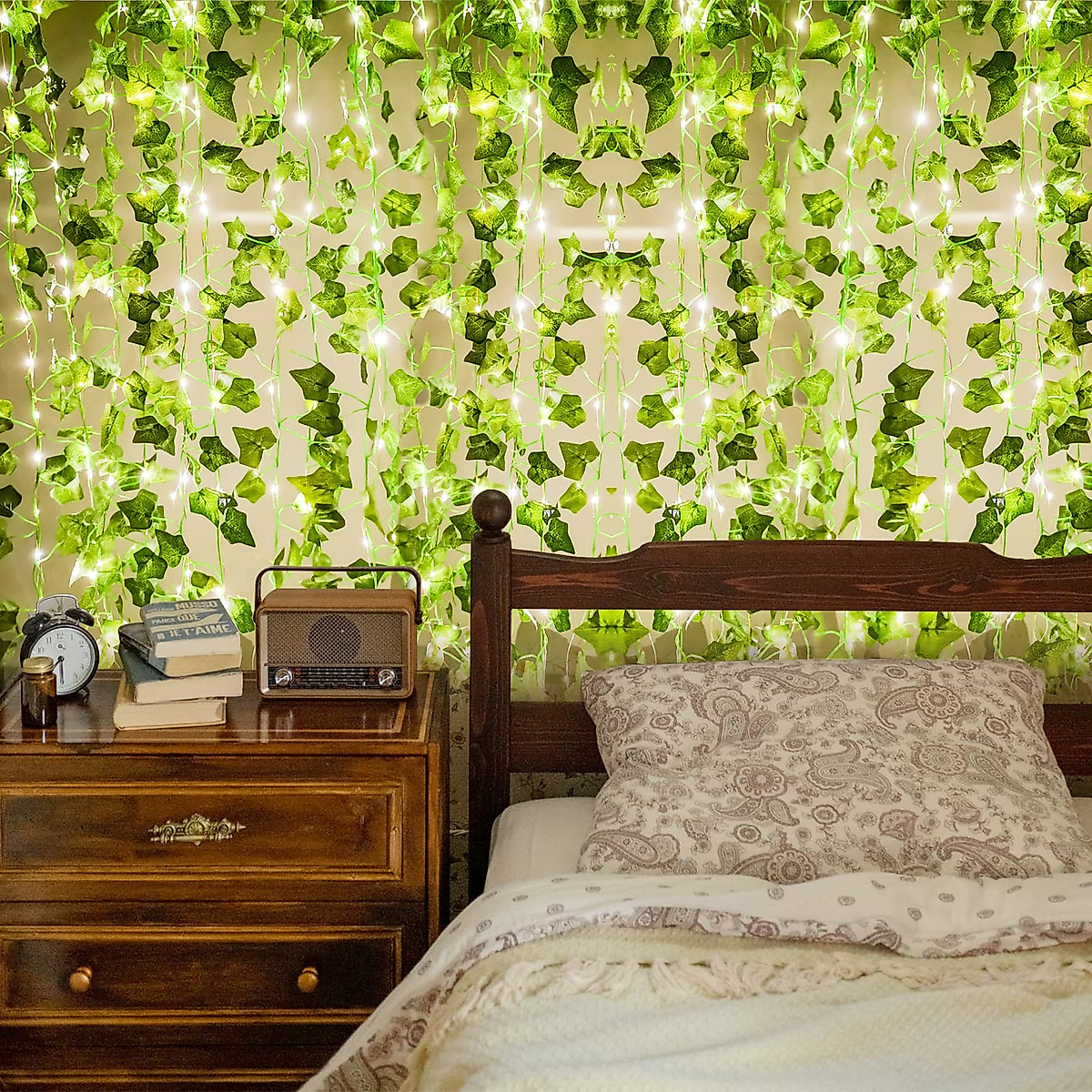 joyhalo 24 Pack 176Ft Fake Vines for Room Decor, Ivy Leaves Garland Greenery for Bedroom Decor, Aesthetic Hanging Vines for Wall Decor