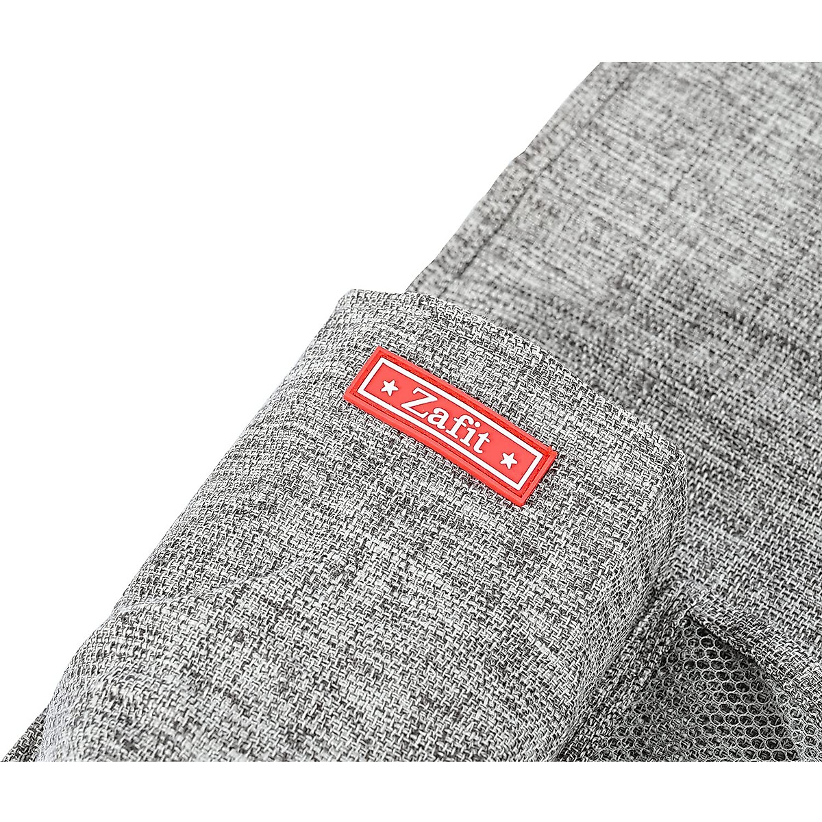 Zafit Linen Bedside Caddy, Bedside Storage Organizer for Hospital Beds, College Dorm Rooms or Baby Bed (4 Pockets-Grey)