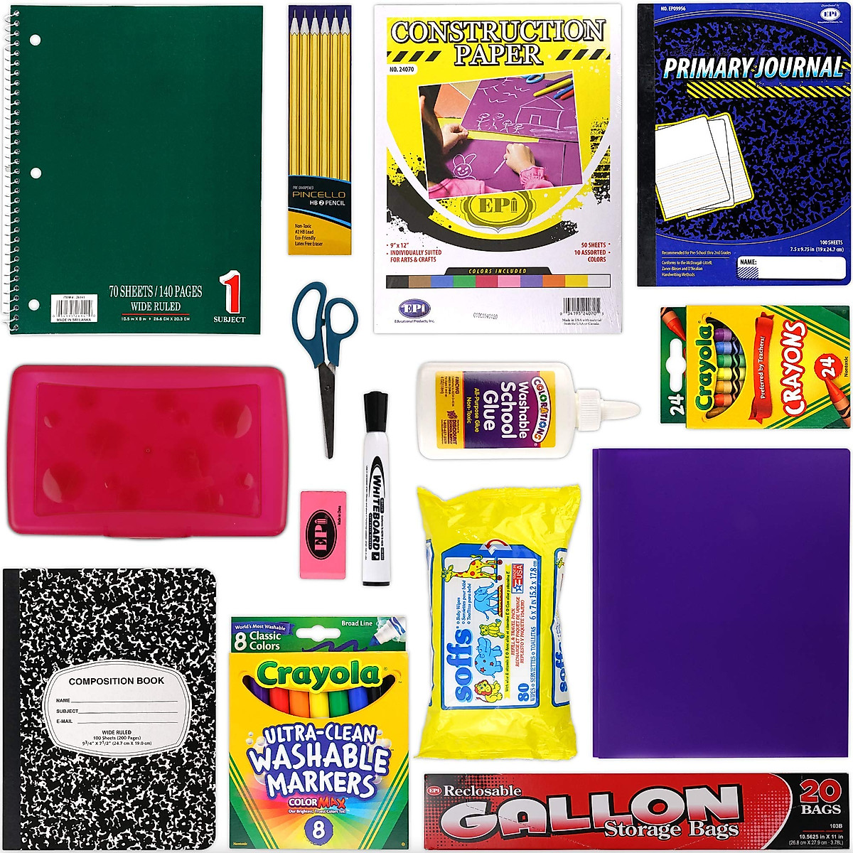EPI Essential School Supply Kit for Kindergarten and First Grade Students