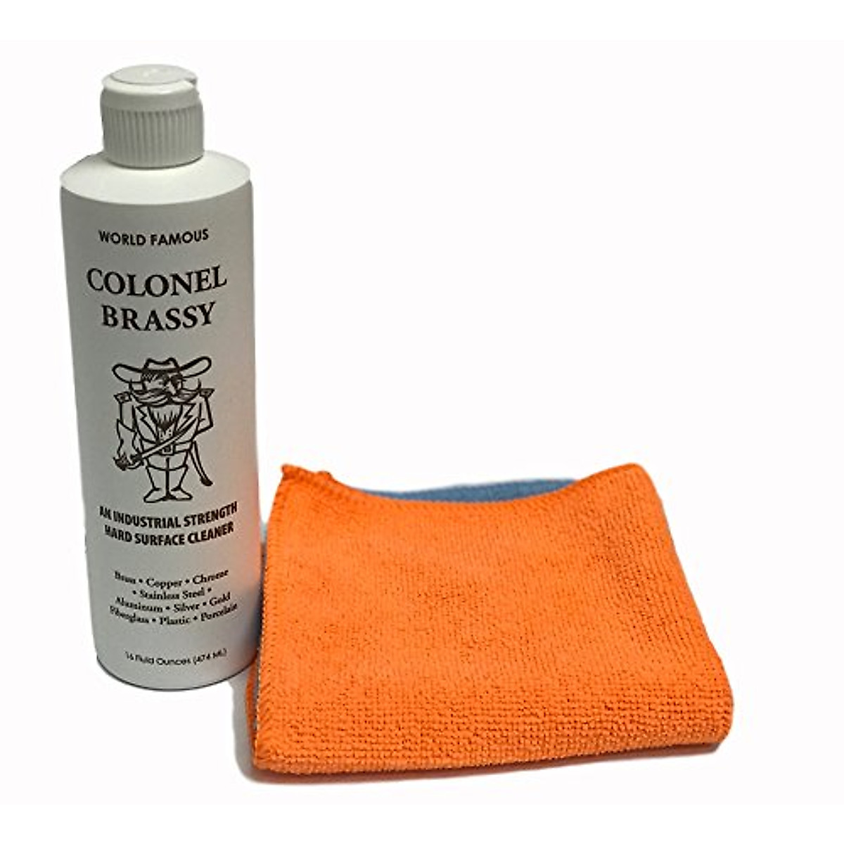 Colonel Brassy metal chrome aluminum plastic cleaner with 2-pack GRACE-I-AM microfiber polishing cloth