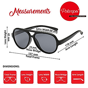 PolarSpex Kids Sunglasses - Polarized Aviator Sunglasses for Kids - Bendable Toddler Sunglasses for Boys &Girls, Age 2-8