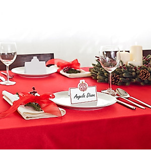 Gift Boutique 100 Pack Christmas Place Cards Holiday Seating Name Card Die Cut Xmas Ornement Bell Table Setting Folded Paper Tent Cards for Dinner Wedding Tables Placement Party Decorations 2" x 3.5"