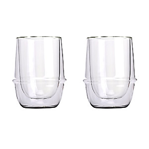 Set of 2 Double-Walled Kinto KRONOS 350 ml (11.83 fl. oz.) Iced Tea Glasses - Maintain Temperature - Prevent Condensation