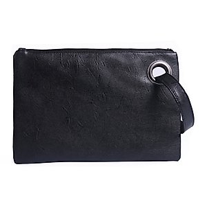 Hycurey Oversized Clutch Bag Purse and Handbag Womens Large PU Leather Evening Wristlet Handbags Black
