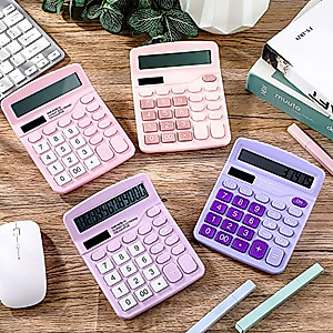 Xuhal 8 Pack Desktop Calculator Standard Calculator 12 Digit with Large LCD Display and Sensitive Button Handheld Cute Calculator Functional Aesthetic Calculator for Office Home Classroom Business