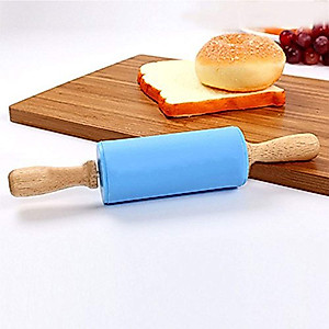 Koogel 9 Inch Mini Rolling Pin, 2 PCS Wooden Handle Rolling Pin for Kids Dough Rollers for Baking supplies Home Kitchen