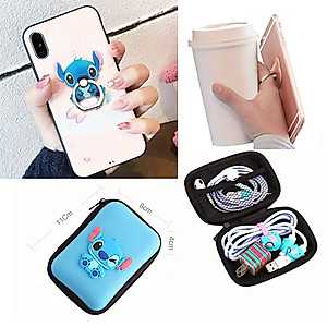 ZOSTLAND Blue ET Monster Set DIY Protectors Phone Ring Data Cable 5W 18W 20W USB Charger Data Line Earphone Wire Saver Protector Compatible iPhone 7 8 Plus X 11 12 13 14 15 Max iWatch (Upgrade Alien)