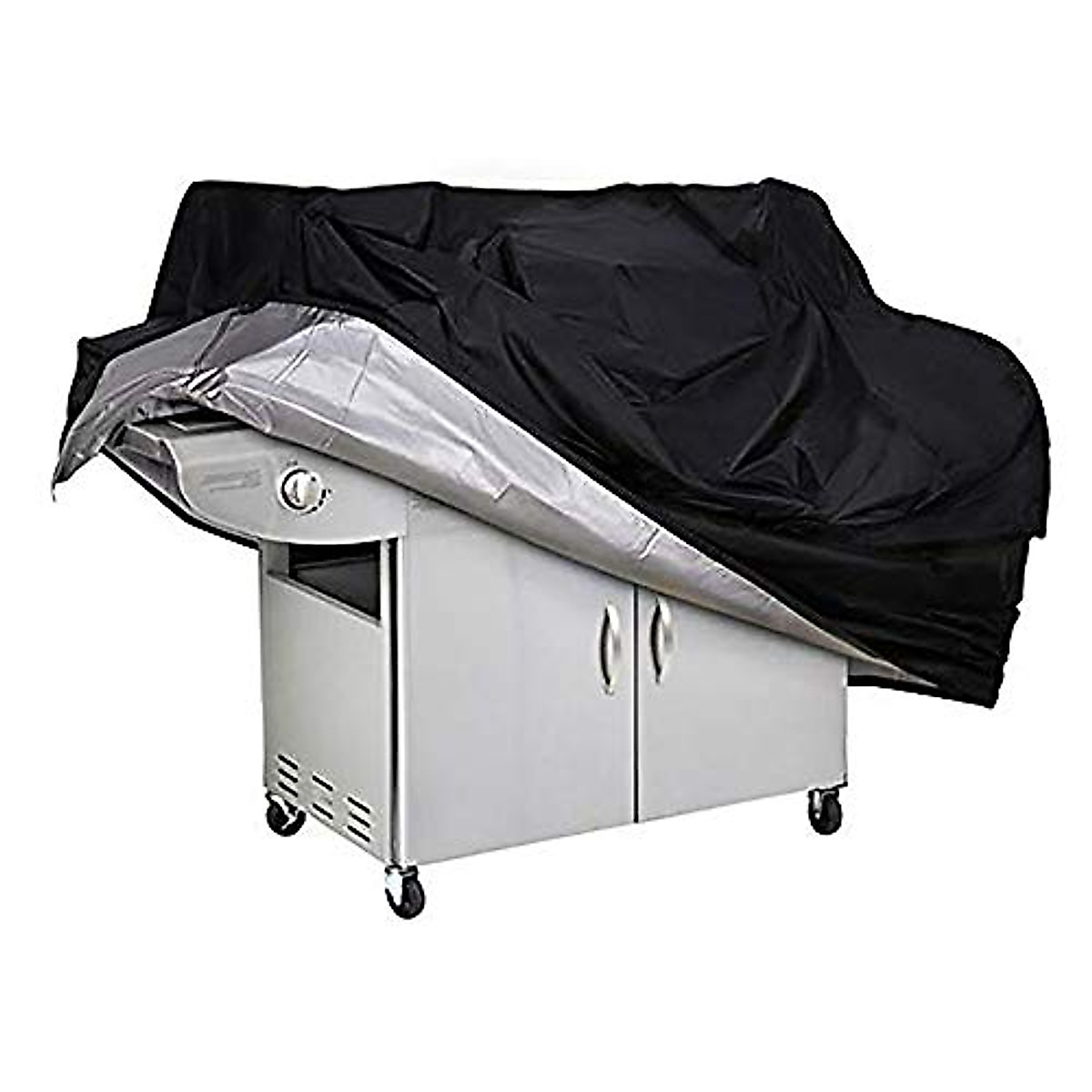 WElinks Black Waterproof BBQ Cover Outdoor Rain Grill Barbacoa Anti Dust Protector Charcoal Electric Barbeque Garden Grill Protection BBQ Accessories (77 x 58cm)