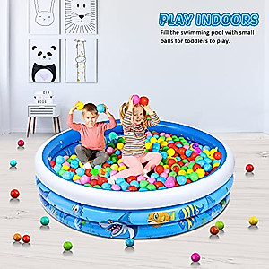 TOYANDONA Inflatable Kiddie Pool, Kids Outdoor Water Pool Inflatable Swimming Pool Summer Wading Pool for Kids Backyard Garden Indoor Ball Pit Pool (150x35cm)