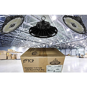 TCP Economy LED UFO High Bay - 145 LPW, 0-10V Dimming, IP65 Rated, 50,000 Hours Lifespan, 4000K/5000K CCT, Energy Efficient Commercial Lighting for Warehouses, Retail, Gyms - 115W/160W/200W