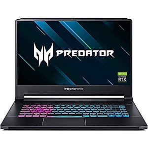 Acer Predator Triton 500 Thin & Light Gaming Laptop, Intel Core i7-9750H, GeForce RTX 2060 with 6GB, 15.6" Full HD 144Hz 3ms IPS Display, 16GB DDR4, 512GB PCIe NVMe SSD, RGB Keyboard (Renewed)
