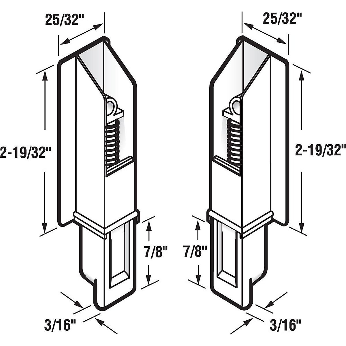 Prime-Line N 6559 White Plastic, Sliding Panel Door Bottom Guides (Single Pack)