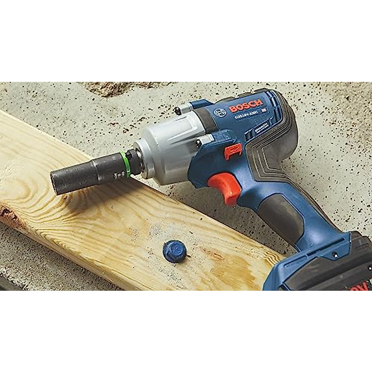 BOSCH GDS18V-330CN 18V Brushless Cordless Connected-Ready 1/2 In. Mid-Torque Impact Wrench with Friction Ring and Thru-Hole (Bare Tool)