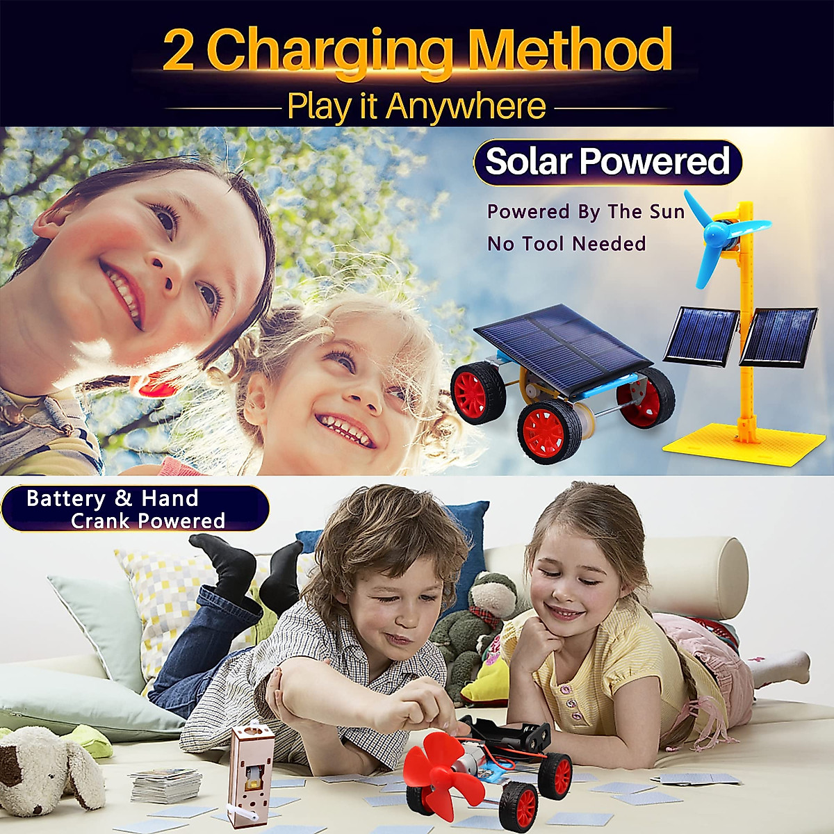 Science Kits for Kids Age 8-12,STEM Projects for Boys,Solar Experiments Toys Gifts for 8-14 Year Old Teen Boys Girls,4-in-1 Building Electric Motor Science Project for Teenage Ages 9 10 11 12 13