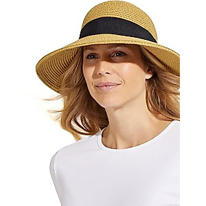 Coolibar UPF 50+ Women's Asymmetrical Clara Sun Hat - Sun Protective (One Size- Natural)