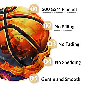 Personalized Basketball Blanket Gift with Name for Boys, Soft & Cozy Throw Blanket for Kids Teens, Custom 40 * 50 Inch Cool Fuzzy Throws for Sofa Couch