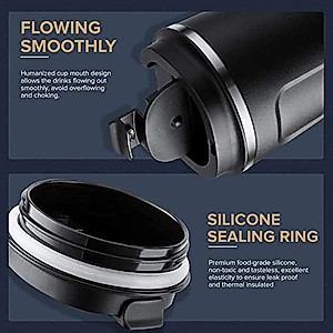 grow vitamin Travel Coffee Mug, Vacuum Insulated Tumbler Double Wall Stainless Steel Coffee Thermal Cup with Screw Lid - Spill Proof - 17 Oz