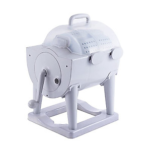 Mini Hand Crank Washing Machine Dehydrator, Portable Non-Electric Drum Washing Machine Spin Dryer for Camping Travelling Outdoor Gray