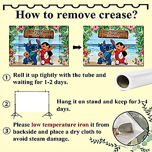 Tropical Luau Summer Beach Ocean Photo Backdrops Cartoon Photography Background for Kids Happy Birthday Dessert Table Top Summer Aloha Luau Party Decoration Banner 7x5ft