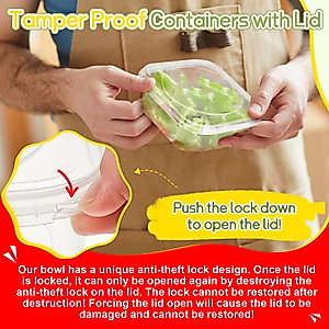 Yiyiring 50 Pack 12 oz Tamper Proof Containers with Lid Square Deli Plastic Sandwich Tiramisu Airtight Meal Container with Lids for Kitchen Storage