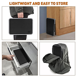 BOCOM One Step Stool, Height-Adjustable Lightweight Portable Folding Small Metal Step Ladder with Handgrip, Non-Slip Platform, Heavy Duty 330 lbs Capacity, for Home, Kitchen, Closet, RV, Adults Kids