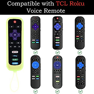 Onn Roku TV 2Pack Silicone Universal Protective Controller Sleeve for Hisense Roku TV Remote | Roku Streaming Stick | Roku Ultra Remote Voice Control (Glow Yellow & Glow Blue)