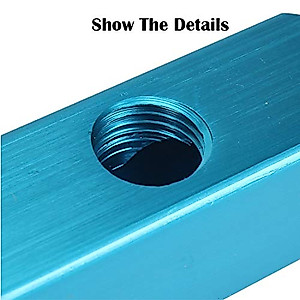 Beduan 1/4" 2 Way 5 Port Aluminum Air Hose Inline Manifold Block Splitter, Pneumatic Air Compressor Manifold Fitting