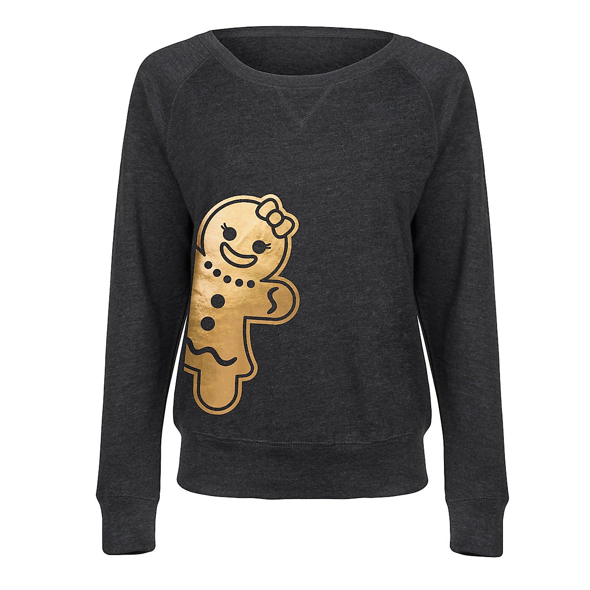 Instant Message - Christmas Scandinavian Fox - Ladies French Terry Pullover - Size 4X Heather Charcoal