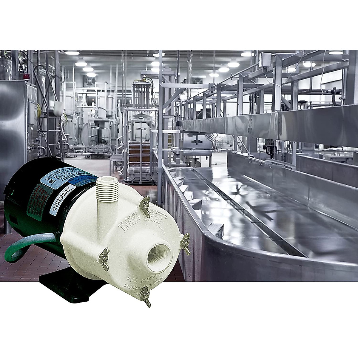 Little Giant 115 Volt, 1/25 HP, 510 GPH 2-MD-SC Non-Submersible Semi-Corrosive Chemical Magnetic Drive Pump, 6-Foot Cord with Plug, Black/White, 580503