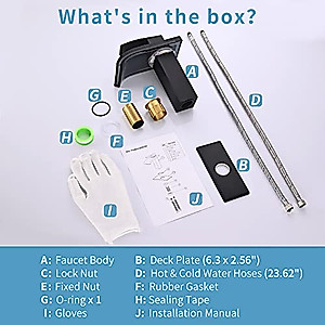 Y-Garhe LED Bathroom Faucet, Black Waterfall Bathroom Faucet, Newest Bathroom Faucet, Waterfall Bathroom Sink Faucet, Bathroom Faucets for Sink 1 Hole, 4 Inch Centerset Bathroom Faucet