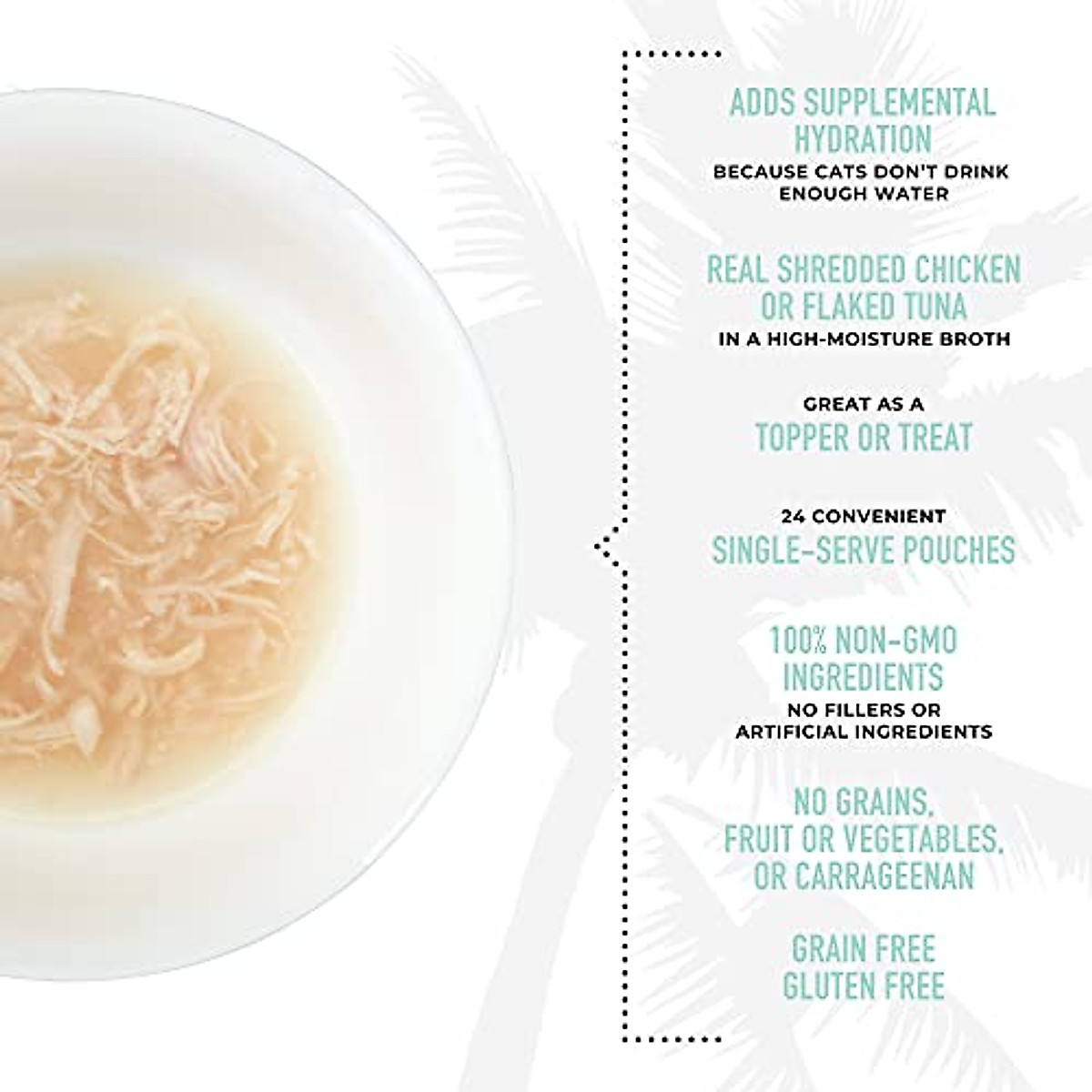 Tiki Pets Born Carnivore Broths Wet Cat Food Topper, Variety Pack 1.3 oz. Pouches (24 Count)