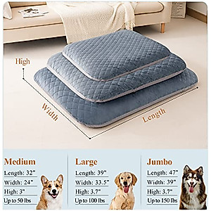 Hero Dog Extra Large Dog Bed for Extra Large Dogs, 47-Inch Jumbo Super Soft Orthopedic Dog Bed with Non Slip Bottom - Washable Pet Sleeping Beds with Removable Cover, Blue Grey XL