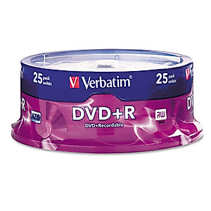 Verbatim AZO DVD+R 4.7GB 16X Surface - 25pk Spindle - 2 Hour Maximum Recording Time