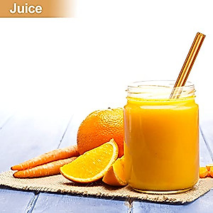 Reusable Glass Straws, 10mm Glass Drinking Straws, 6 Bent 6 Straight with 2 Cleaning Brushes, Non-Toxic, BPA Free Glass Straws for Beverages, Shakes, Milk Tea, Juices (Multicolor)