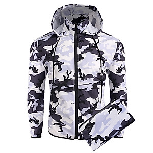 COOFANDY Rain Coats for Men Packable Rain Jacket Waterproof Rain Coat Breathable Rainproof Jacket Camo Small