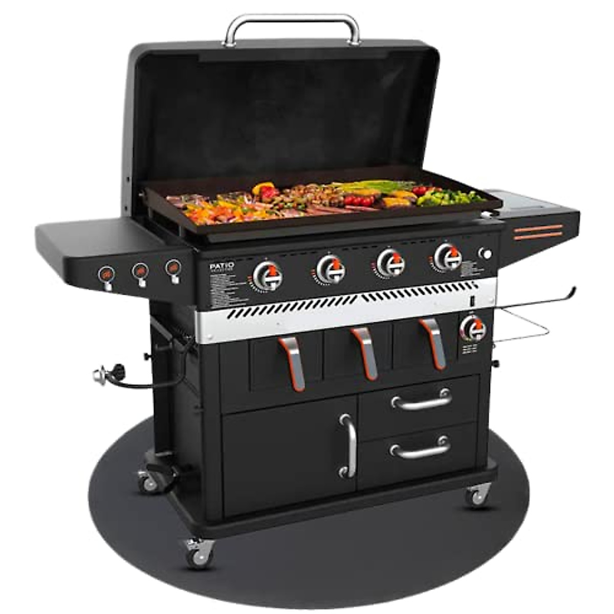 Mister Buddy Mat, 48” Round Rubber BBQ Grill Mat - Under Outdoor Grill Pad to Protect Deck, Patio, and Floors