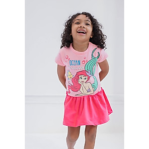 Disney Princess Ariel Toddler Girls French Terry Dress Princess Ariel Pink 5T