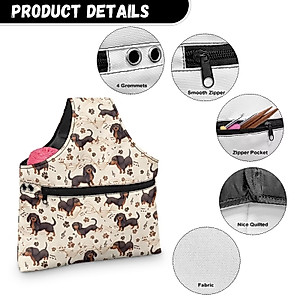 doginthehole Cute Dachshund Yarn Bag Knitting Bag Storage for Crocheting Accessories, Kawaii Dog Knitting Bag Crochet Hook Case Organizer Crochet Bag Kit for Beginners, Large Size