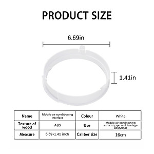 Portable Air Conditioner Exhaust Hose Coupler(6.69" Mobile Air Conditioning Coupler),Coupling Window Adapter Mobile air Conditioning Accessories (Round) 6.69inch KYR-35 Tube Connector