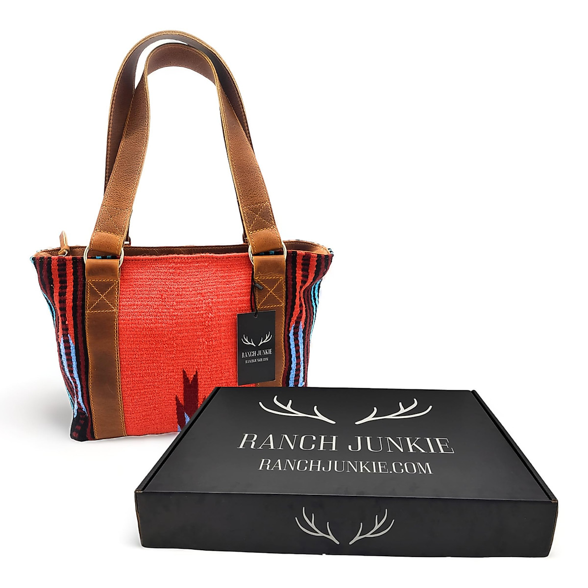 Southwestern Handwoven Wool Leather Boho Tote Western Handbag (Sedona)