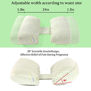 misszhi Pregnancy Pillows, Maternity Pillow with Detachable and Adjustable Pillow Cover - Support for Back, Legs, Belly, HIPS for Pregnant Women, Probiotic Green……