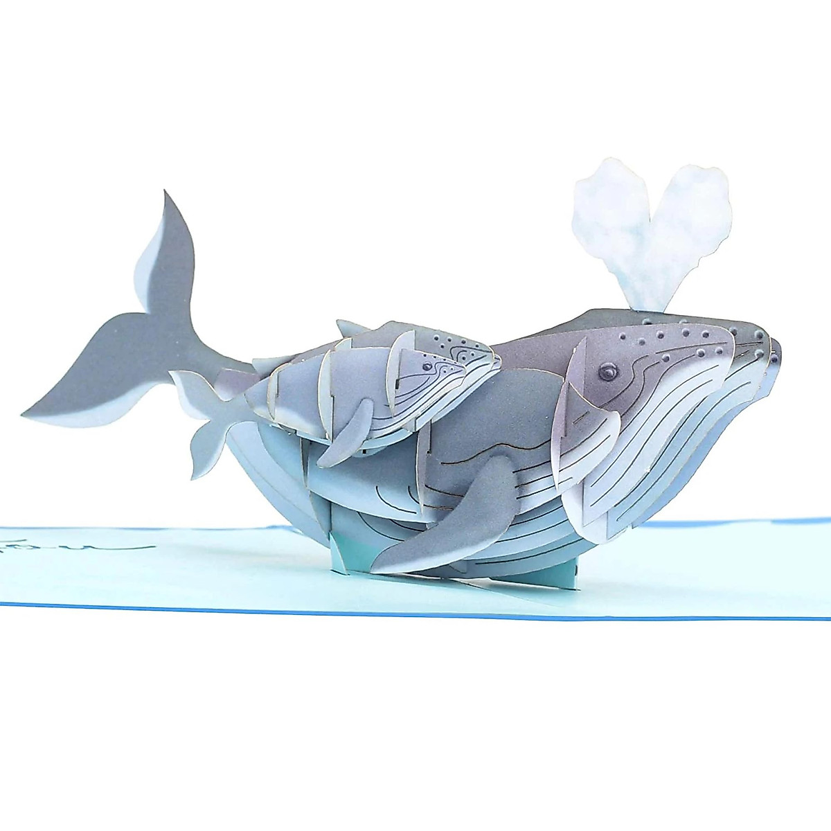 PopLife Humpback Whale Parent and Child 3D Pop Up Card - Mother's Day Gift, Whale Lover's Birthday, Graduation - for Mom, for Daughter, for Son, for Parent, for Dad