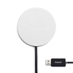 Moon M599 Qi-Enabled Wireless Charging Pad (White Leather)