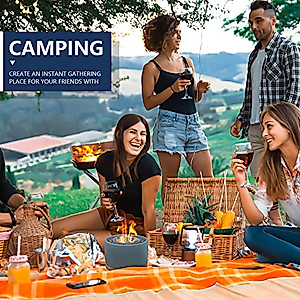 Tabletop Fire Pit-Portable Concrete Fire Pit Ethanol Fire Pit Table Top Firepit Fire Bowl Mini Personal Fireplace Electric Indoor Outdoor Garden Decor